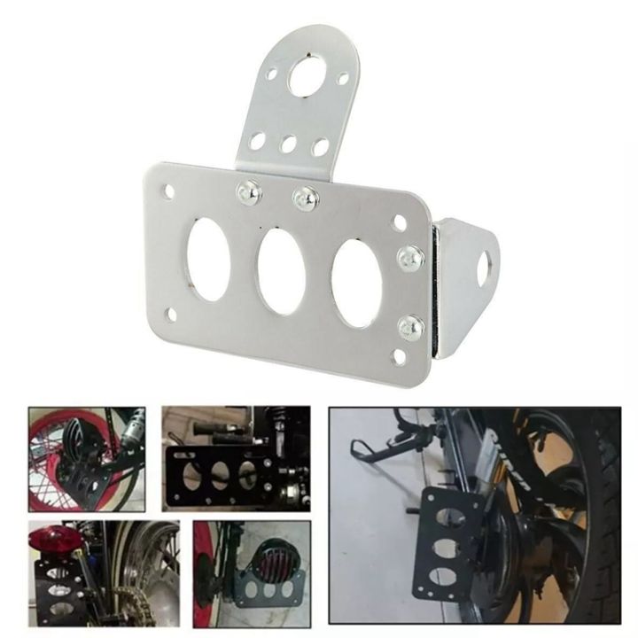 (ASPO) Chrome Motorcycle Side Mount License Plate Bracket Chopper for ...