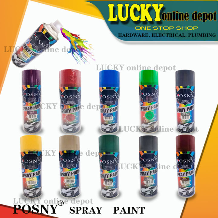 POSNY HIGH GLOSS SPRAY PAINT W/ TECHNICALLY ADVANCED FORMULATIONS 400g ...