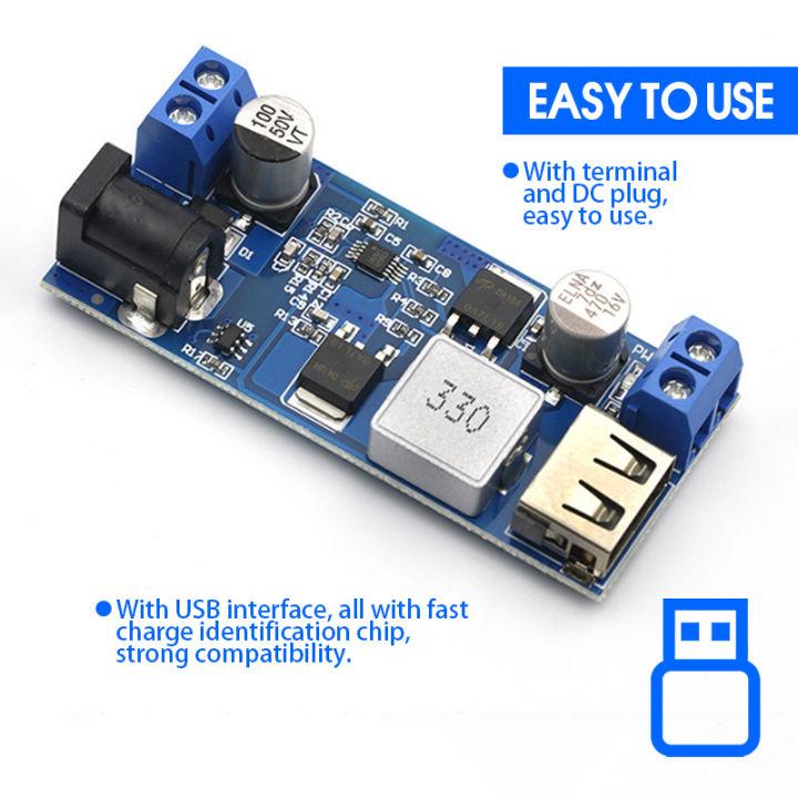 DC-DC 24V/12V To 5V 5A Step Down Power Supply Buck Converter Adjustable USB Charging Module For ...