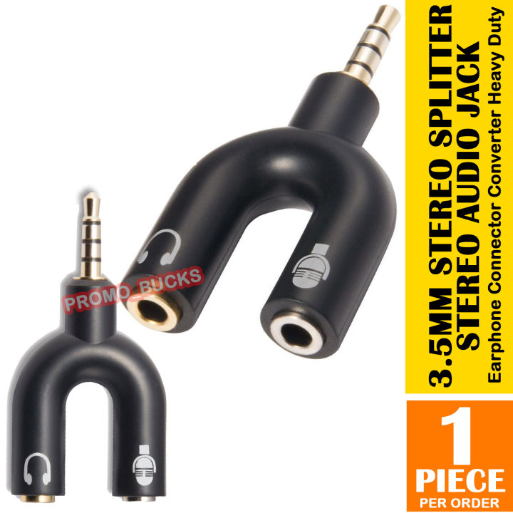 Earphone Connector Converter 3.5mm Stereo Splitter Audio to Mic ...