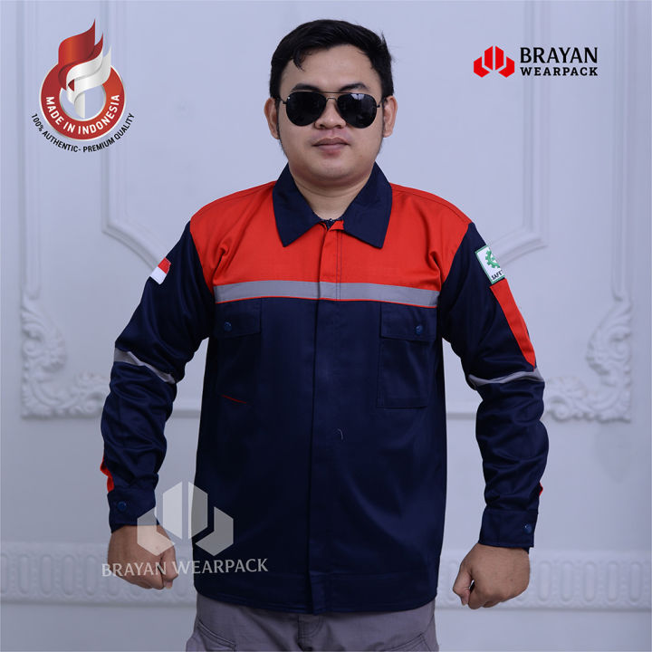 Wearpack Safety Warna Dongker Merah Pakaian Kerja Lapangan Proyek K3 ...
