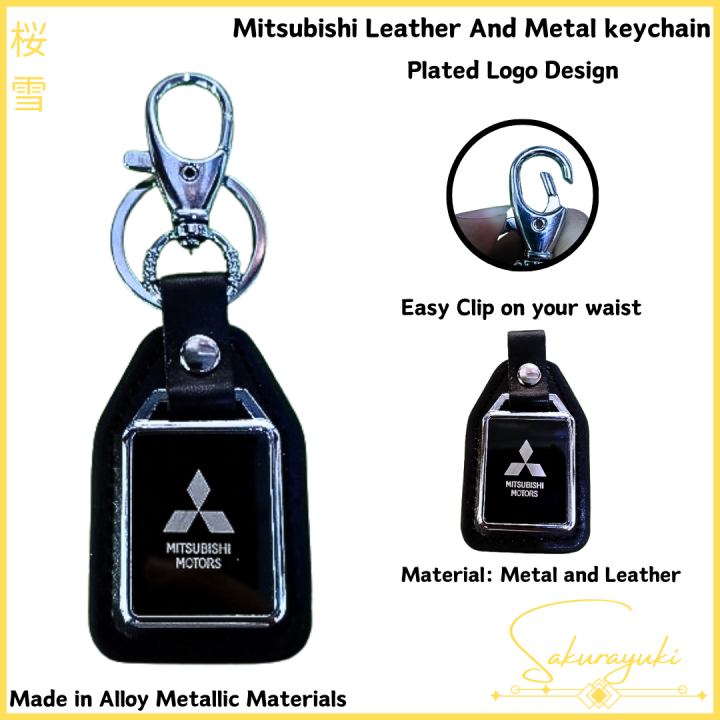 Mitsubishi Leather And Metal keychain ( Plated Logo Edition ) | Lazada PH
