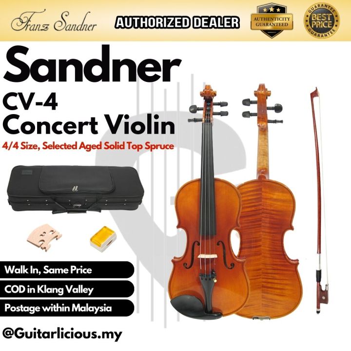 SANDNER Solid Top Concert Violin CV-4, 4/4 Size (V/SCV 4/4) | Lazada
