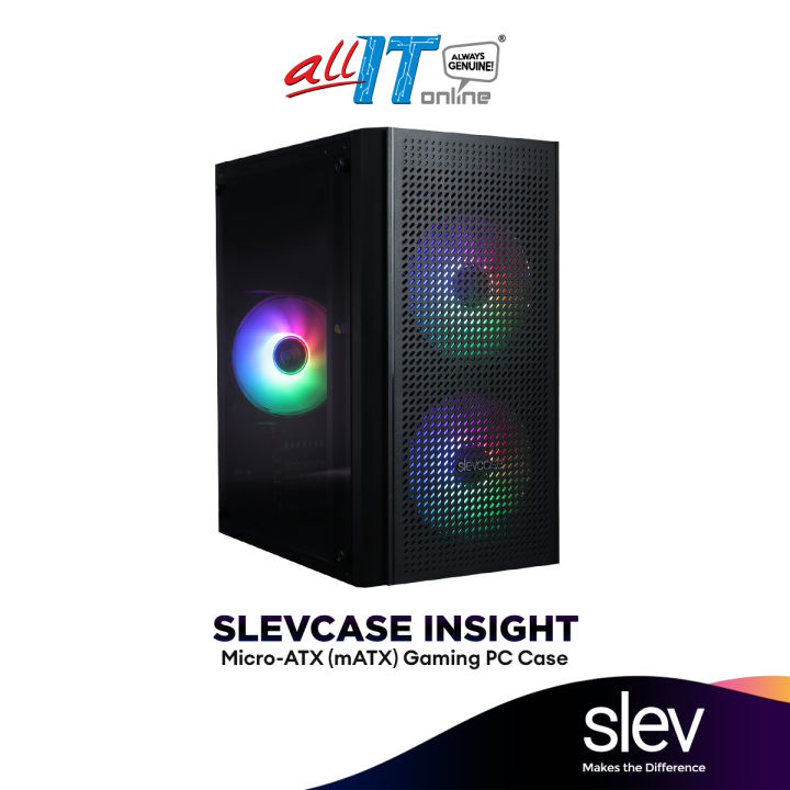 SLEVCASE Insight Micro ATX (mATX) PC Casing | Included 3x aRGB 120mm ...