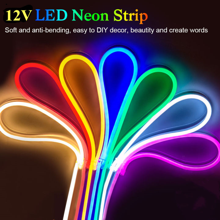 AceDeal 5Meters 12V LED Neon Strip Light Outdoor IP67 Waterproof DC 12V ...