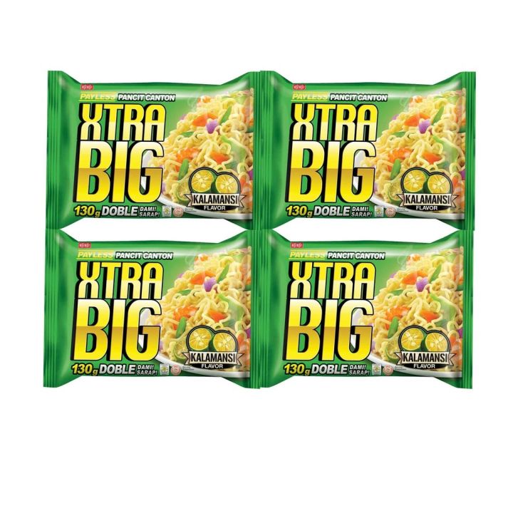 Payless Xtra Big Pancit Canton Kalamansi 130Gx 4 Packs | Lazada PH