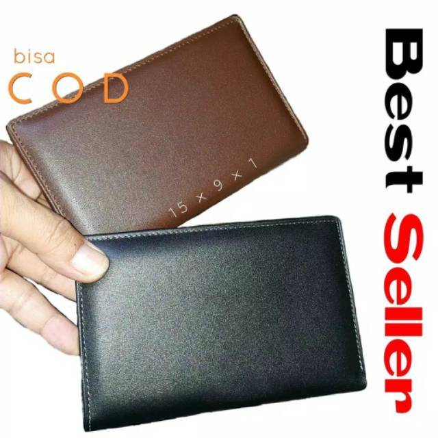 Dompet Kulit Asli Polos 3/4 | Lazada Indonesia