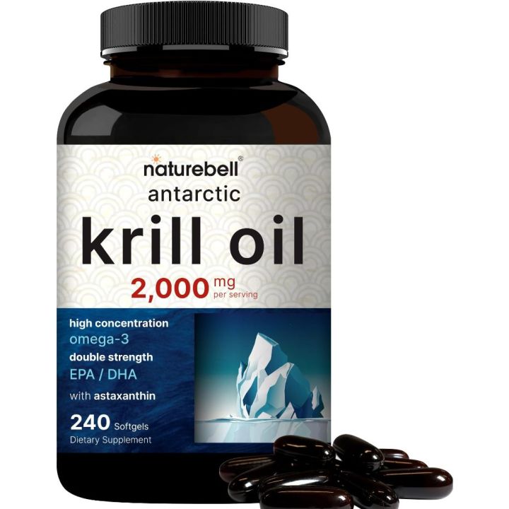 NatureBell Antarctic Krill Oil 2,000 mg (240 Softgels) (No.2514 ...