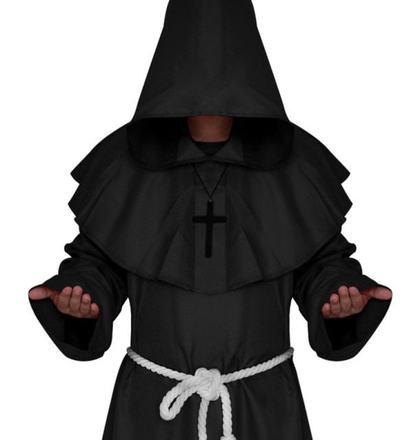 Medieval Monk Clergy Plague Doctor Costume Gown Robe For Adult Men ...