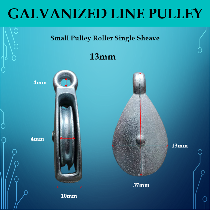 EquipmentPro Silver Pulley Galvanized Steel Tackle Line Pulley Single ...
