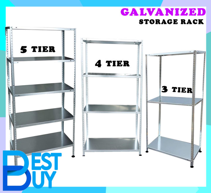 Galvanized Shelves 4 Layers and 5 Layers Adjustable Storage Rack (light ...
