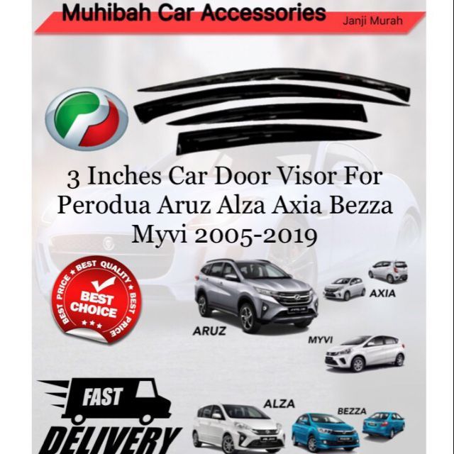 Perodua Aruz, Alza, Axia, Bezza, Myvi 2005-2019,Viva 3 Inches Car Door ...