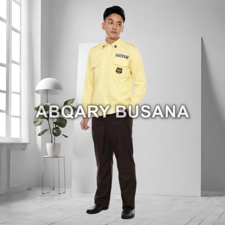 Seragam Satpam Elegan Krem & Coklat - Baju PDH Harian Security - Versi ...