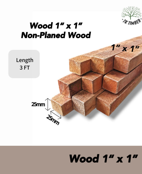 1" x 1" Solid Kayu Meranti Bukit Wood [ 3 FT ] / (Grade A Kayu 1x1 ...