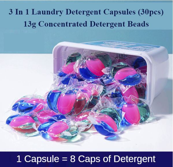 【SG Ready Stock】 3 IN 1 Laundry Capsule 30pcs/Box Washing Beads Deep ...