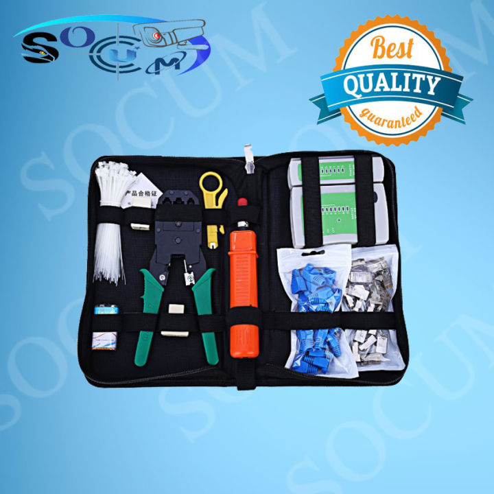 (SET)Crimping Tool and Wire Stripper LAN Tester Set with 9V Battery at ...