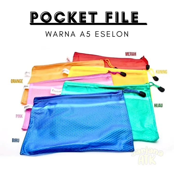 Map Plastik Pocket File Zipper Ukuran A5 WARNA Eselon | Lazada Indonesia