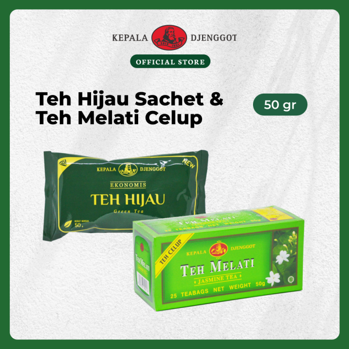 Kepala Djenggot Teh Hijau Sachet Ekonomis 50 gr & Teh Melati Celup 50 ...