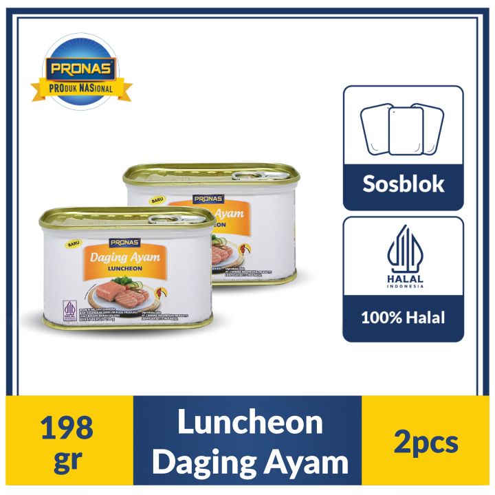 Pronas Luncheon Ayam (Daging Ayam Blok Serbaguna) 198 g bundling 2 pcs ...