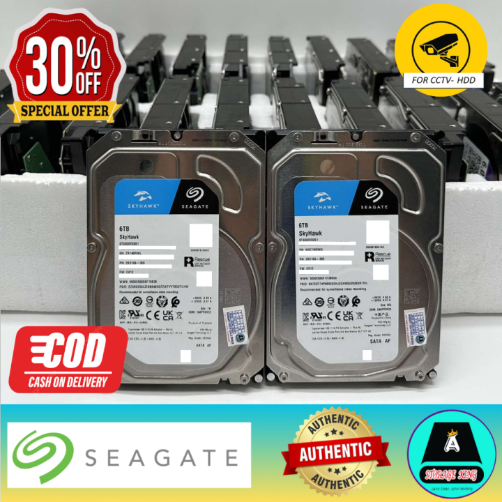 Seagate Skyhawk 6TB CCTV Surveillance Hard Disk Drive CCTV SATA 3.5 ...