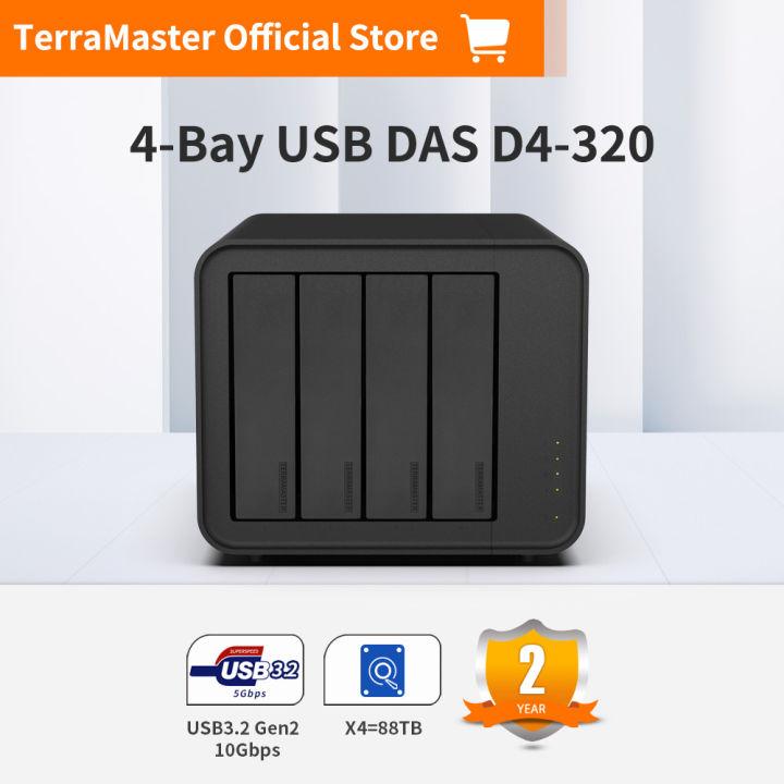 TERRAMASTER DASD4-320 External Hard Drive Enclosure - 4bay USB 3.2 Gen2 ...