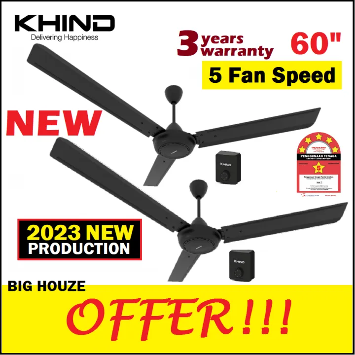 Khind Mistral Ceiling Fan 56 inch / 60 inch CF618 WHITE CF618B MCF60 ...