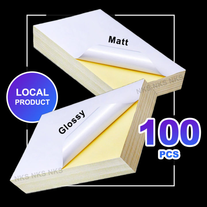 A4 WHITE LABEL STICKER PAPER 297MM X 210MM (MATT/GLOSSY) - 100 PCS | Lazada