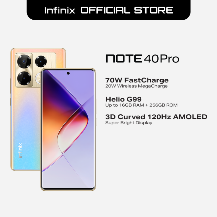 Infinix NOTE 40 Pro, (up to 16GB [8+256], MediaTek Helio G99 Ultimate (1 Year Local Warranty ...