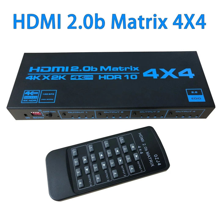 HDR10 4K 4x4 HDMI Matrix HDCP2.2 HDMI Switcher Splitter 4 Inputs and 4 Outputs Video Converter ...