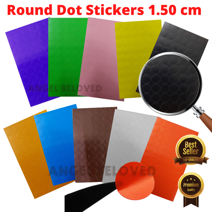 10 Sheets 1.50cm Circle Round Dot Sticker for child / Colour Label ...