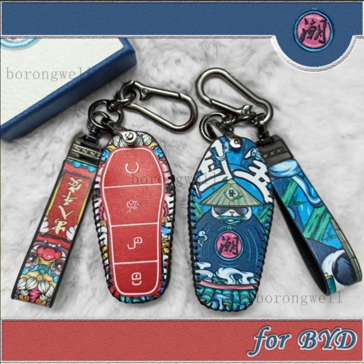 Car key chain case for BYD Atto 3/Dolphin/DIY car EV key case cover ...