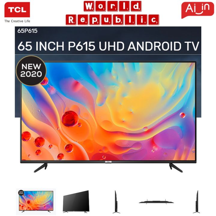 TCL 65 Inch LED UHD Smart Android AI TV 65P615 - AI Integrated, 4K HDR ...