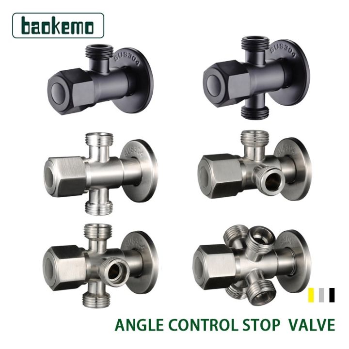 [HOT XKHWEGHLWHJ 104] SUS 304 3-Way Angle Control Stop Valve 1/2 inch ...