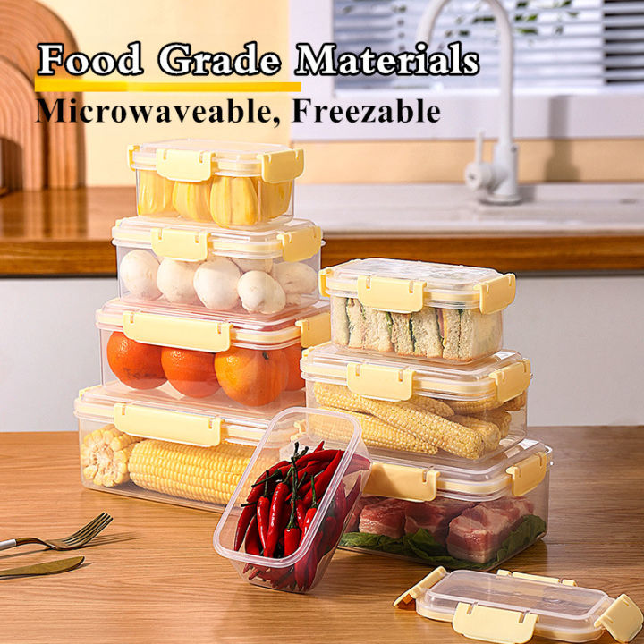 Microwave Food Container Fridge Freezer Storage Box with Lids Organizer ...