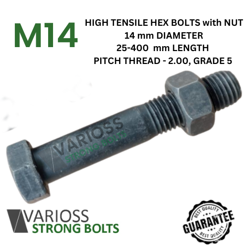 High Tensile Hex Bolts M14, Hexagonal Capscrew, Tornilyo, from VARIOSS BOLTS- 1 set.bolt and hex ...