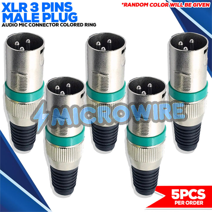 【PACK OF 10】XLR 3 Pin Male MIC Plug Audio Microphone Cable Connector ...