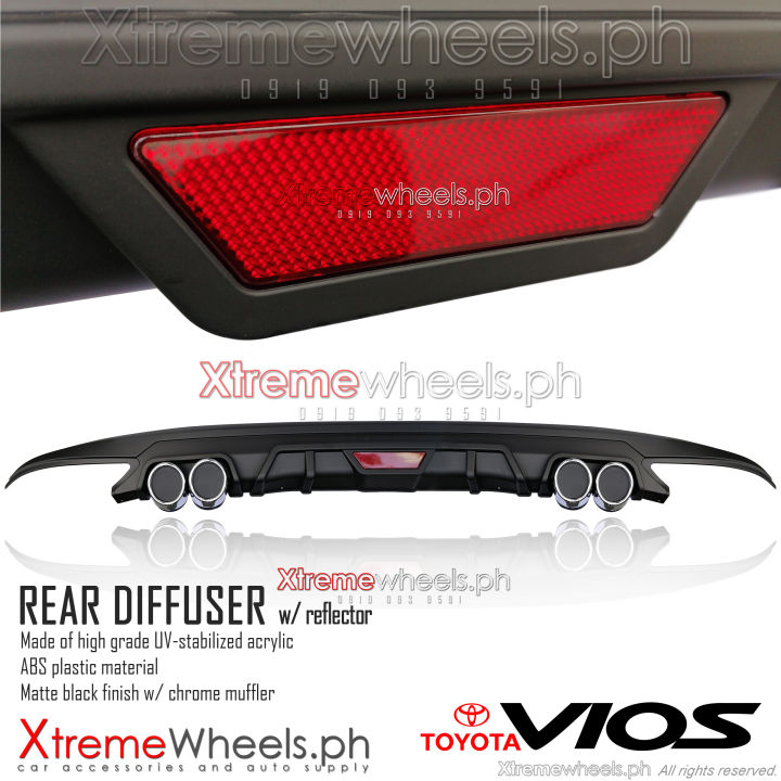 Toyota Vios 2019-2024 XLE E J G Variant 4th Gen Rear Bumper Lip Diffuser (Matte Black) ( Vios ...