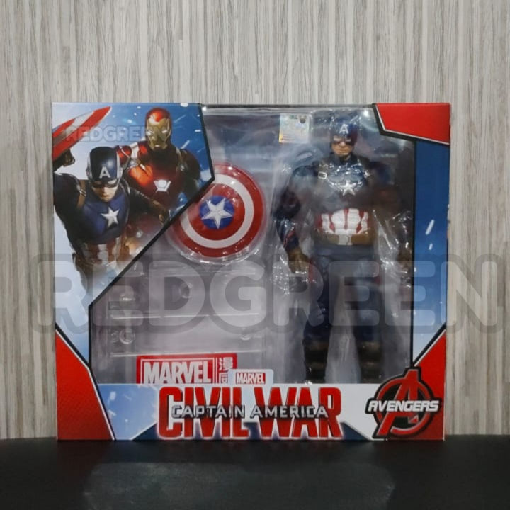 Marvel Avengers Civil War Series CAPTAIN AMERICA Mainan Anak Action ...