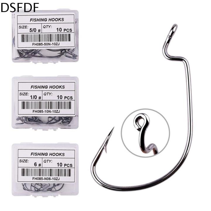 DSFDF เหยื่อหนอนอ่อน 10 ชิ้น/ กล่อง เบ็ดตกปลาแบบออฟเซ็ท เบ็ดตกปลาแบบ ...