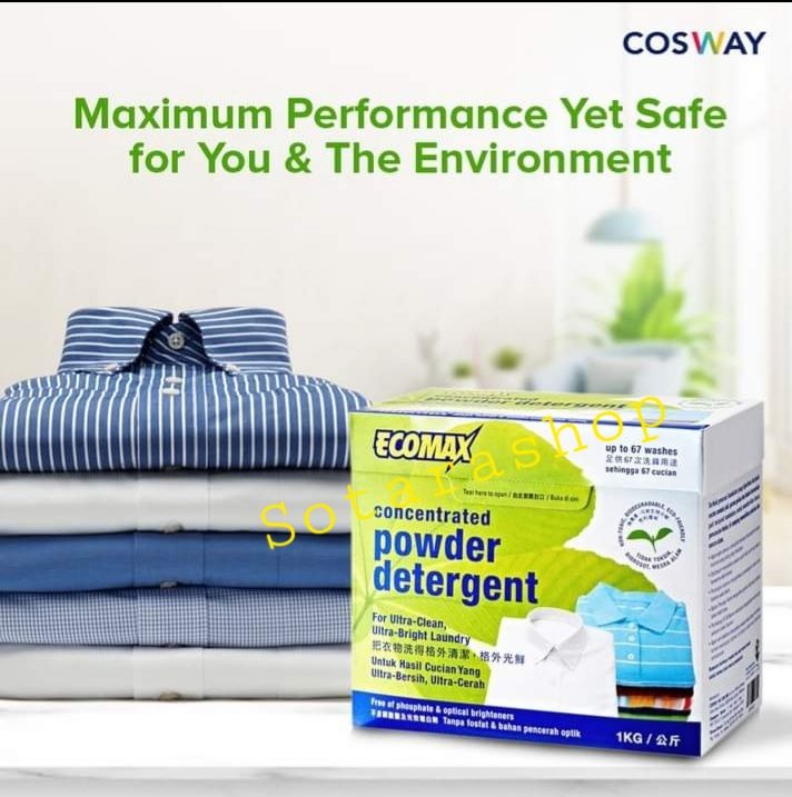 ผงซักฟอก Ecomax powder detergent ผงซักผ้า power washer ขจัดคราบฝังแน่น ...