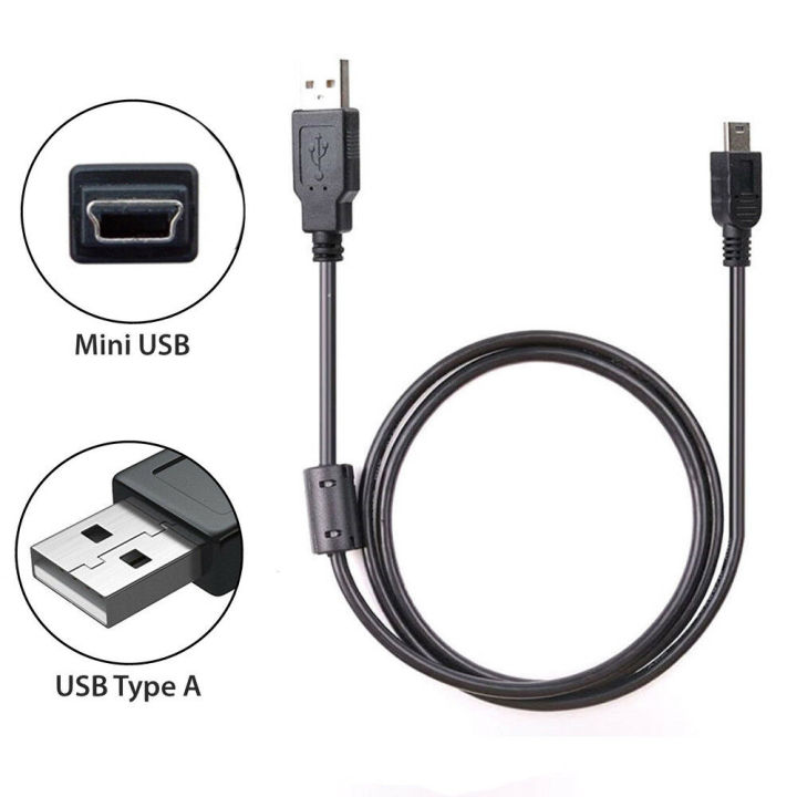 6.6ft Long USB 2.0 A Male to Mini USB 5 Pin Male Data Charger Cable ...