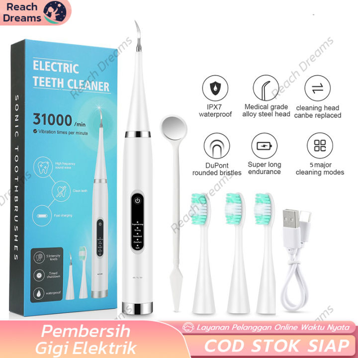 Reach Dreams 2 IN 1 Tool Dental Scaler Electric Ultrasonic Toothbrush ...