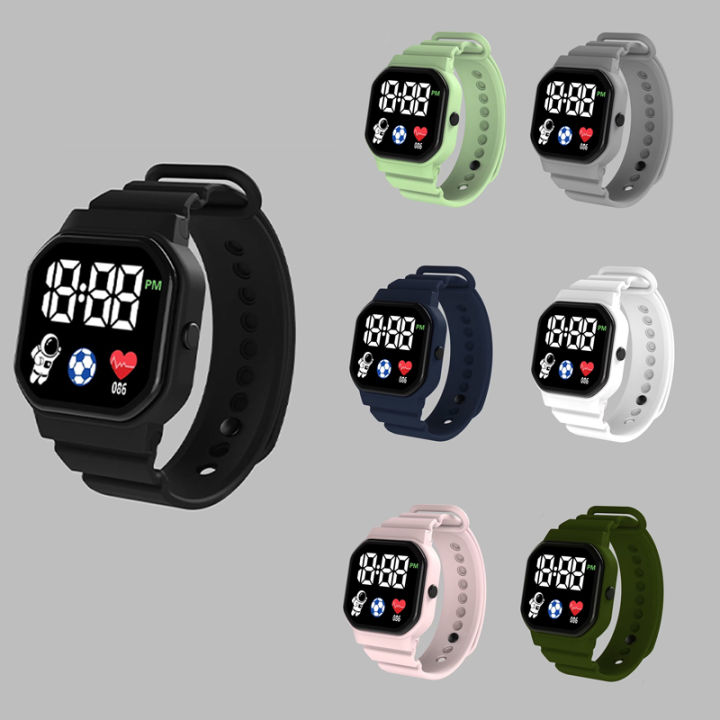 Macaron Color LED Electronic Watch Fashion Unicorn Waterproof ...