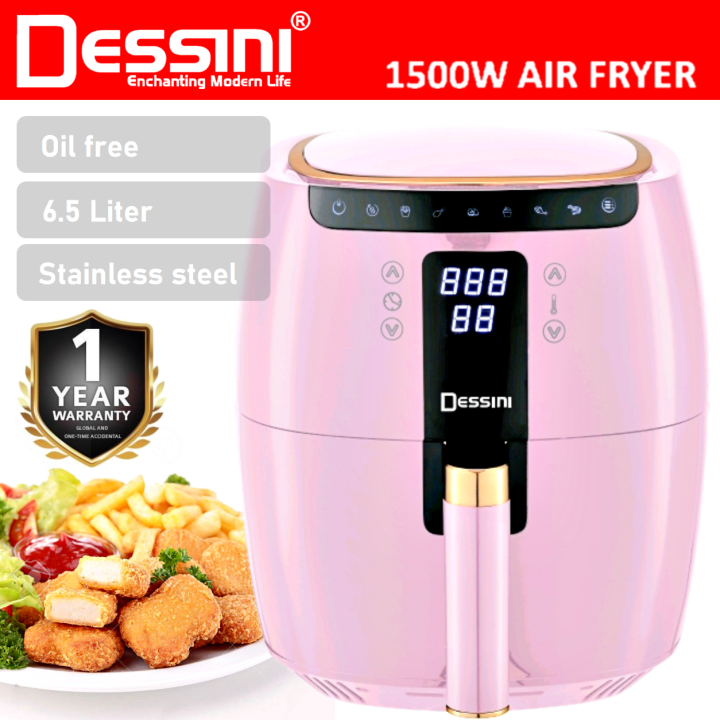 【ORIGINAL】 DESSINI ITALY 6.5L Electric Air Fryer Timer Oven Cooker Non ...