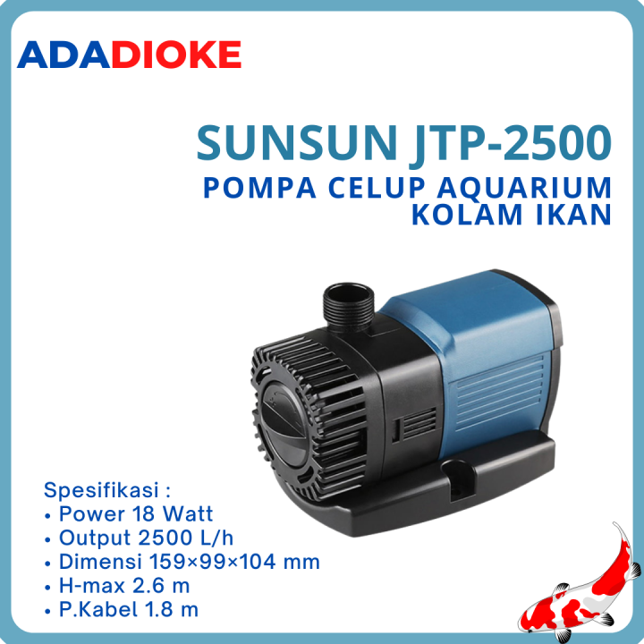 SUNSUN JTP 2500 JTP2500/2500 LITER POMPA CELUP KOLAM IKAN AQUARIUM ...