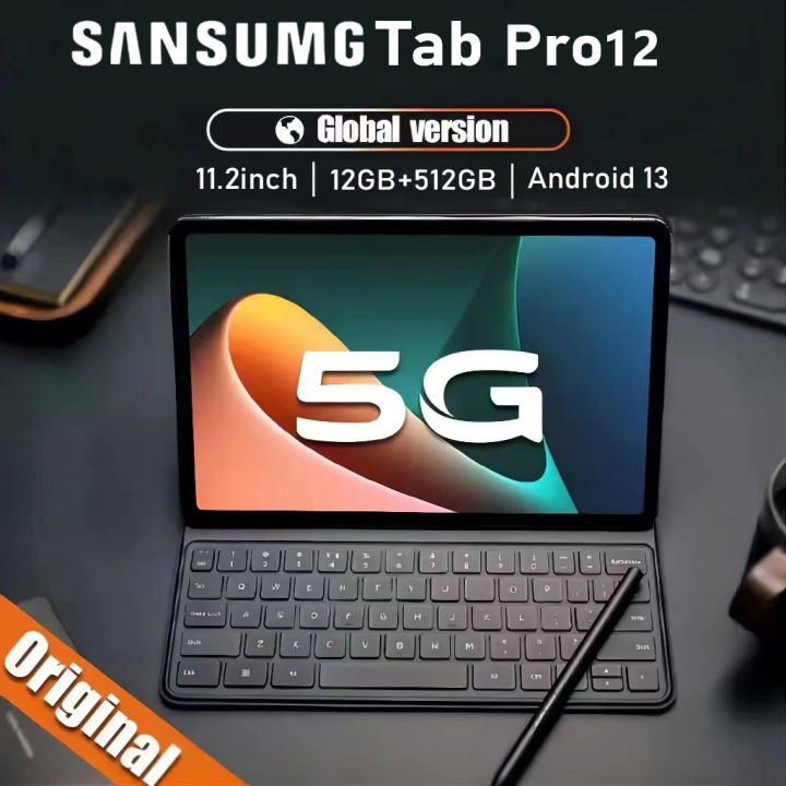 New Tablet Pro 12 asli Galaxy Tab 12.1 Inci 5G Tablet Android Pad 16 ...