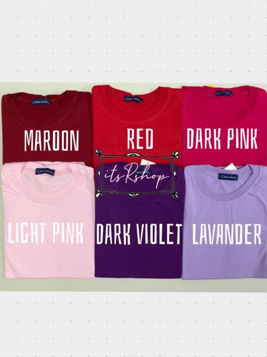 Blue Corner Plain Shirt (Roundneck) - Maroon, Red, Dark Pink, Light ...