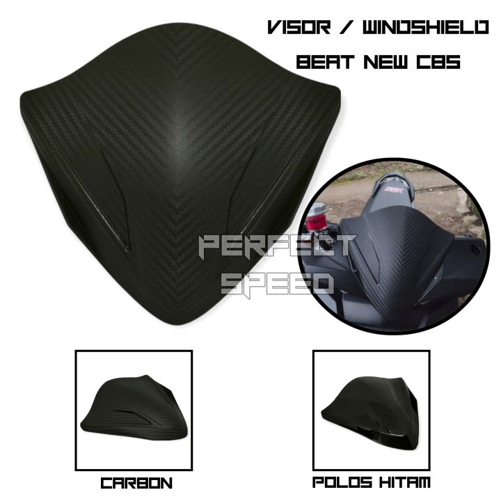 VISOR WINDSHIELD BEAT NEW FI ESP ALL SERIES WANRA HITAM POLOS & CARBON ...