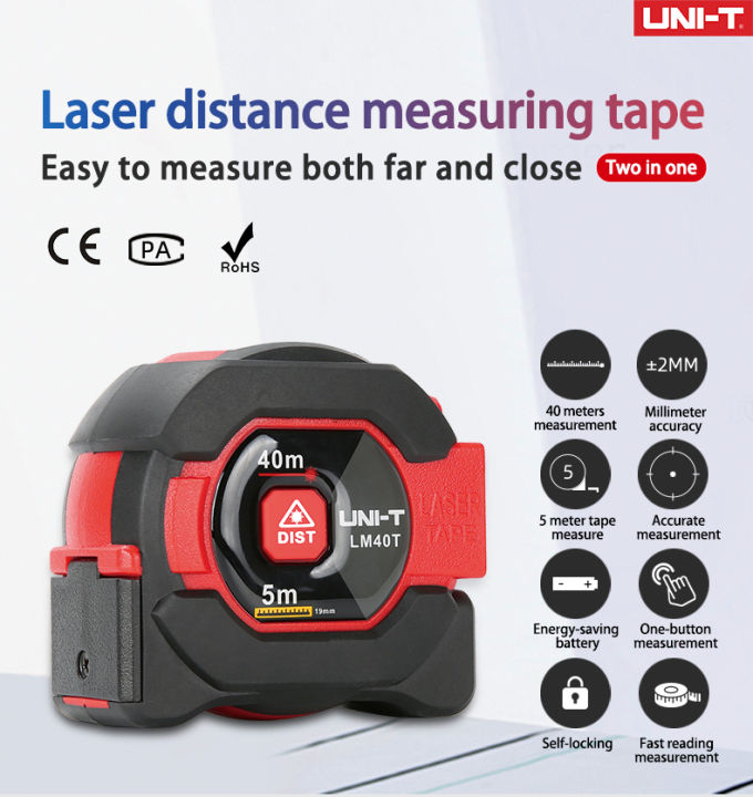 UNI-T 50M 60M Laser Tape Measure LM50T LM60T Digital Electronic Ruler ...