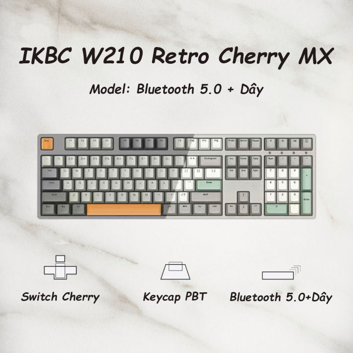 [PRE-ORDER]BÀN PHÍM IKBC W210 Retro Cherry MX Kết Nối Bluetooth (Có dây+Không dây) | Lazada.vn